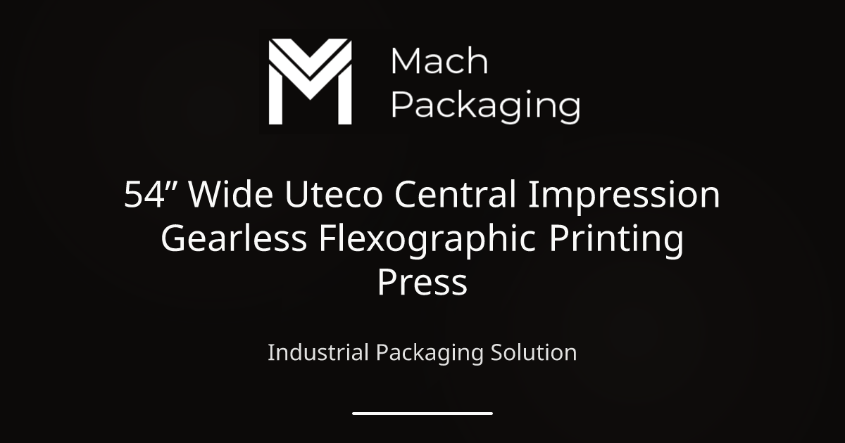 54” Wide Uteco Central Impression Gearless Flexographic Printing Press ...